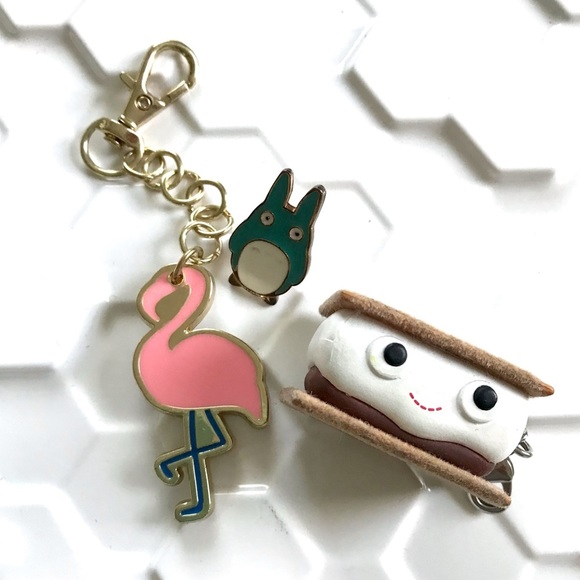 Accessories | Enamel Pins Keychains Set Smores Flamingo Bunny | Poshmark